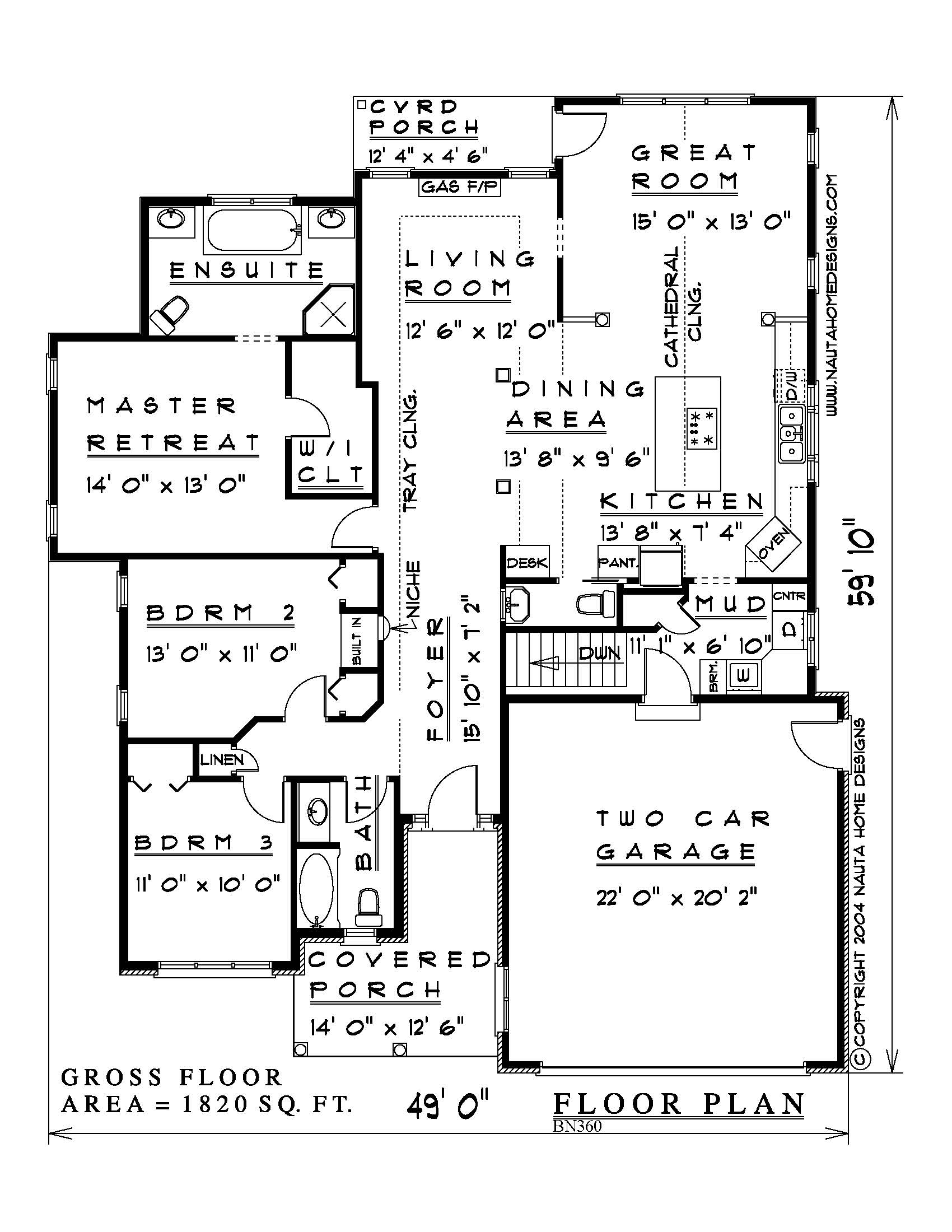 BN360- Custom Designed Bungalow House Plan – Nauta Home Designs