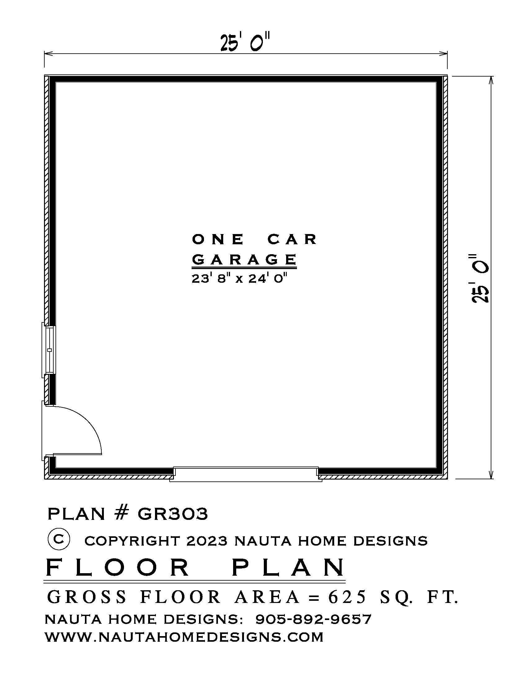 GR303- Custom Designed Detached Garage Plan – Nauta Home Designs